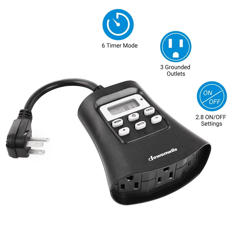 Outdoor Holiday Lights Digital Timer DEWENWILS Outdoor Light Timer