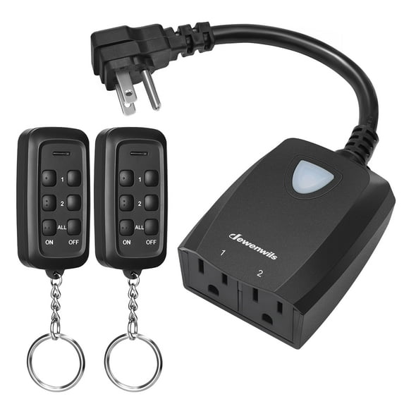 DEWENWILS Outdoor Wireless Remote Outlet, Weatherproof 2 Socket, 100 ft ...