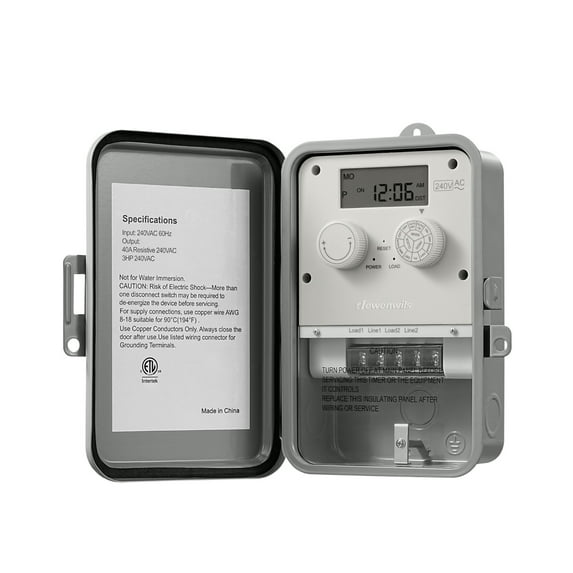 DEWENWILS Pool Timer, Outdoor Digital Timer Box, 3HP 40A 240VAC, 7-Day ...