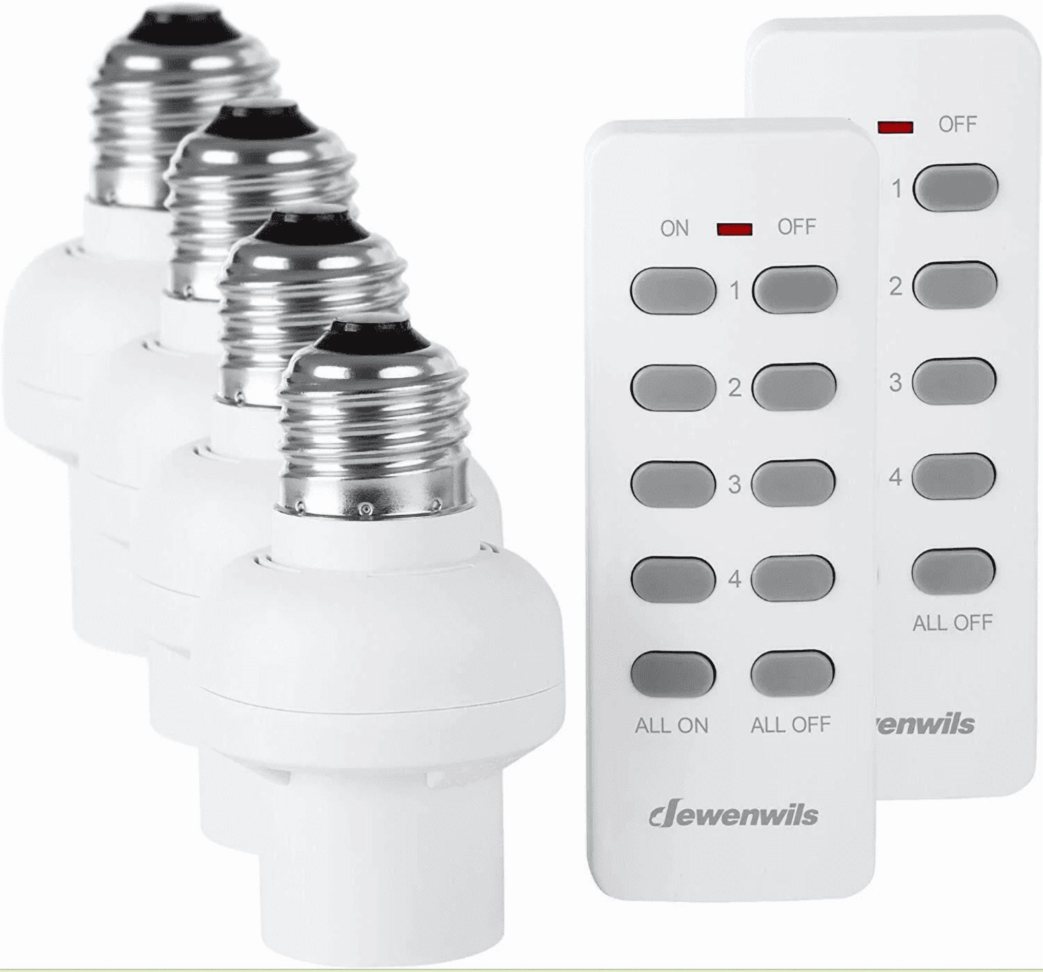 DEWENWILS E26/E27 Remote Control Light Bulb Socket for Ceiling Light ...