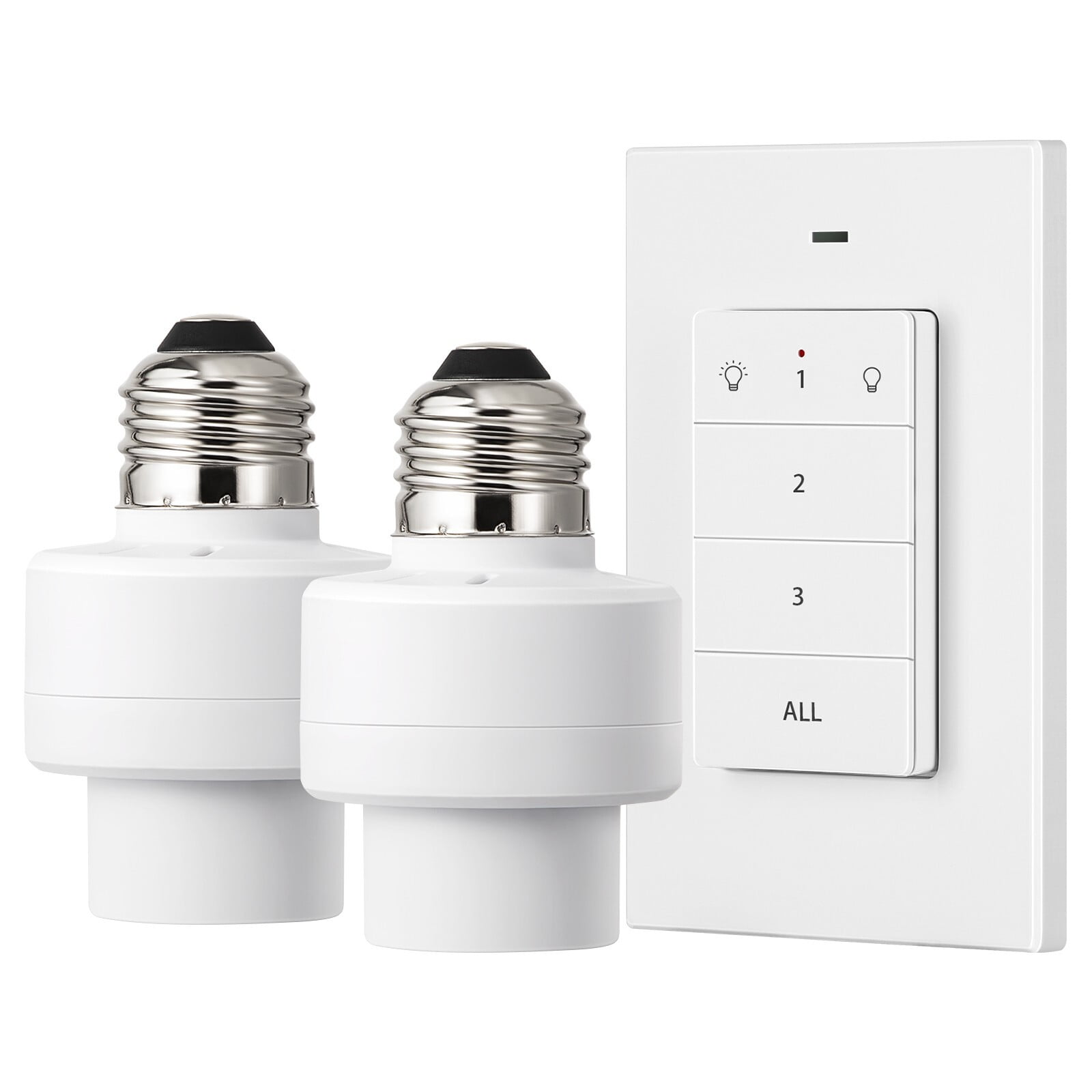 DEWENWILS Remote Control Light Socket, Wall Mounted Controller+2 Socket ...