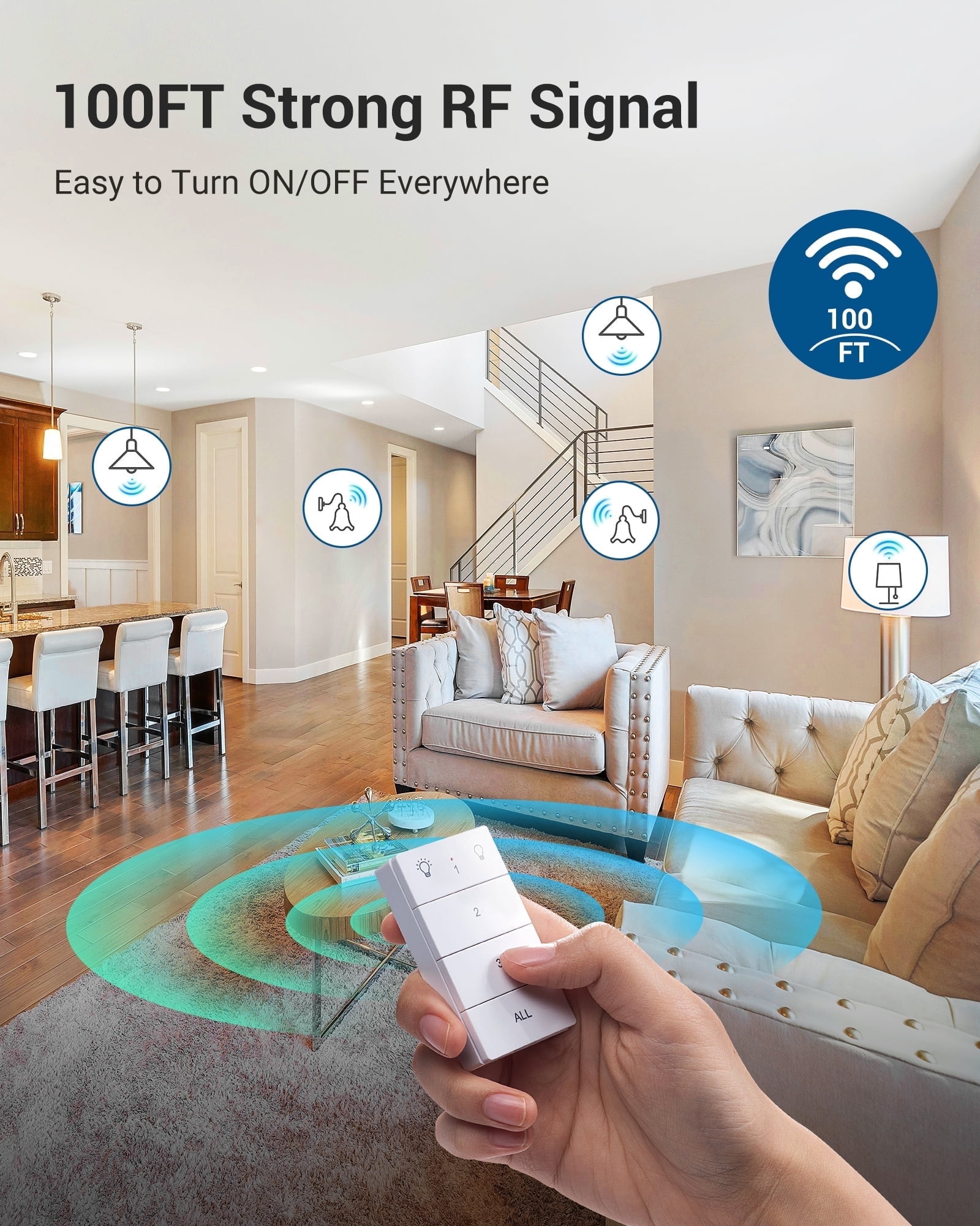 DEWENWILS Remote Control Light Socket, Bulb Adapter, Wireless Switch ...