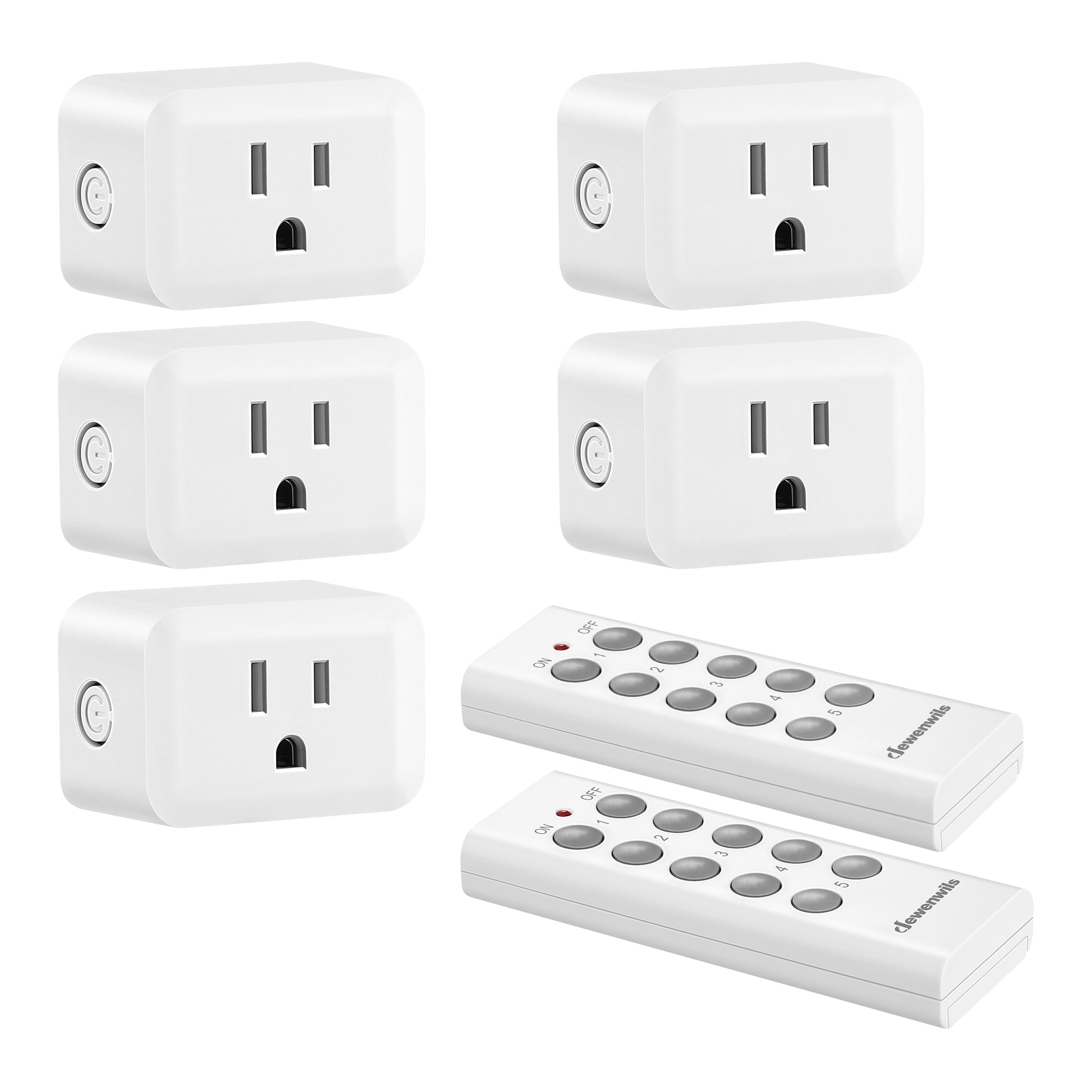 DEWENWILS Remote Control Outlet, Wireless with 2 Remotes, 5 Outlets ...