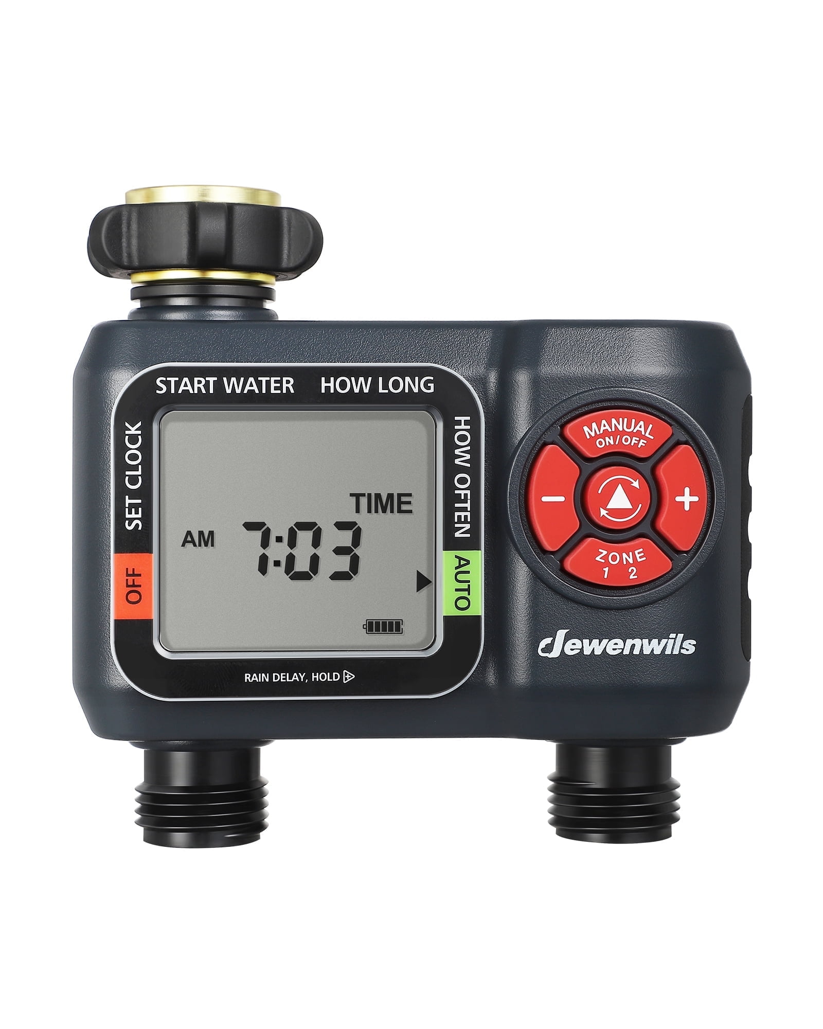 DEWENWILS Sprinkler Timer 2 Zone Water Hose Timer with Rain Delay ...