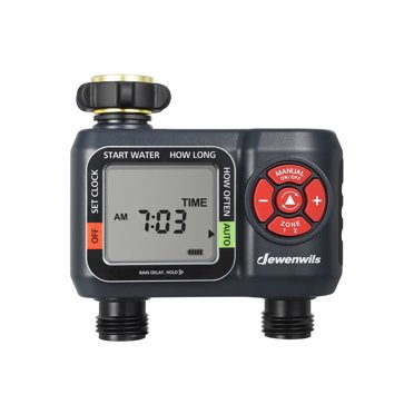 Melnor 73280 Digital Water Electronic Hose Timer, 4 Zone, Black/Gray ...