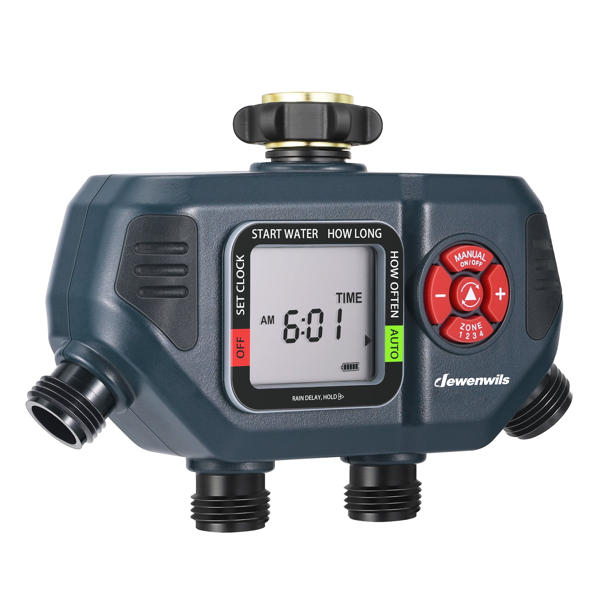 DEWENWILS 4-Zone Sprinkler Timer, Programmable Watering System with ...