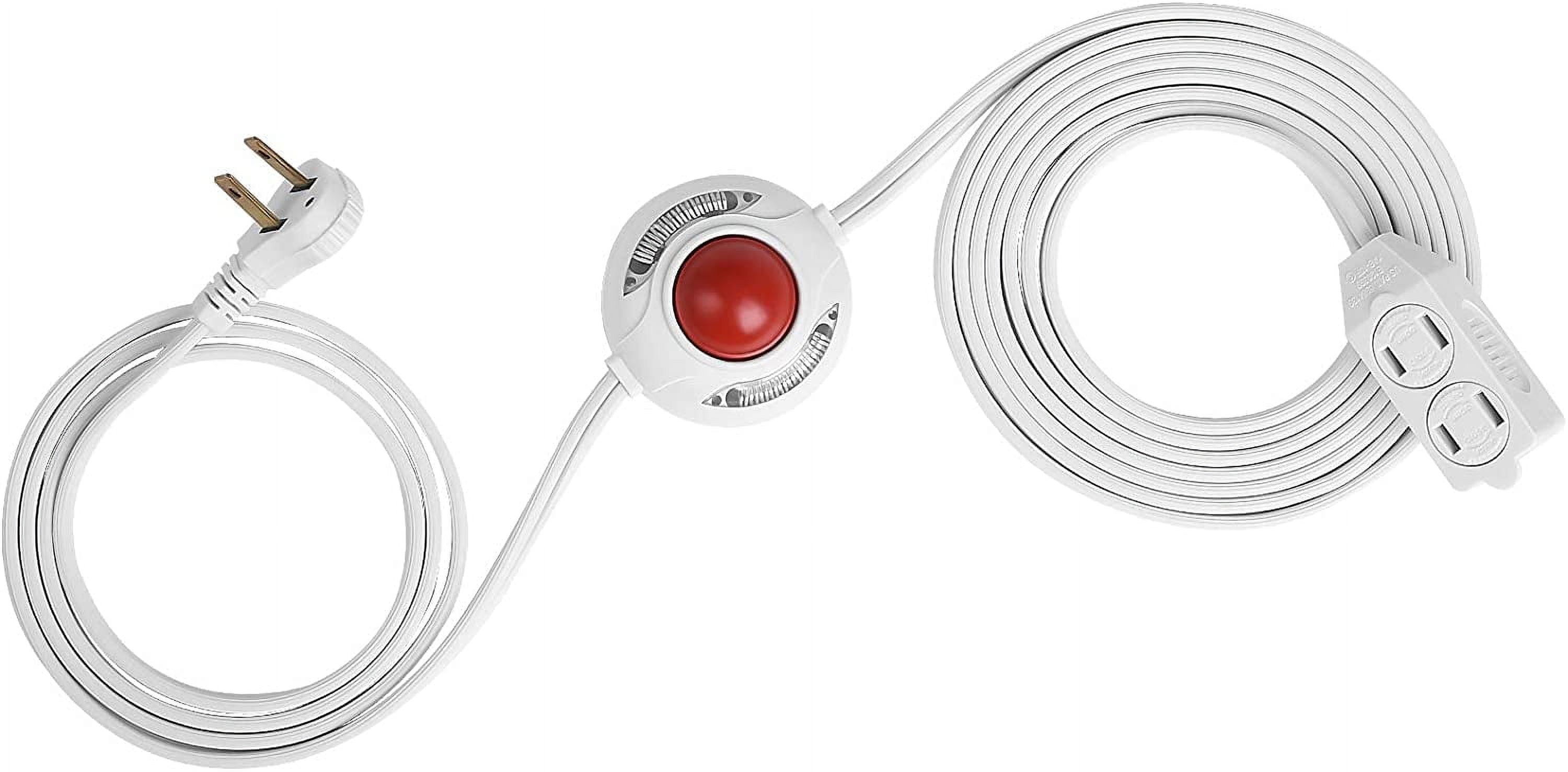 DEWENWILS White 12FT Extension Cord, Flat Plug, 3 Outlets, On/Off ...