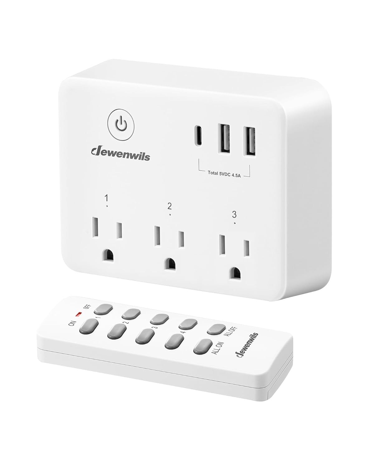 DEWENWILS Wireless Remote Control Outlet, 125V/15A/1875W Remote USB ...