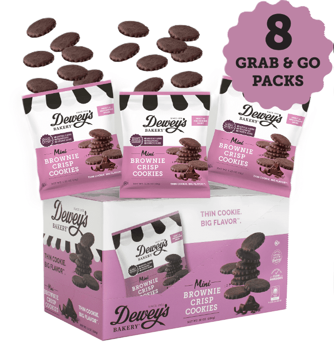 DEWEY'S Brownie Crisp Mini Cookies, 8 Grab-And-Go Pouches - Walmart.com