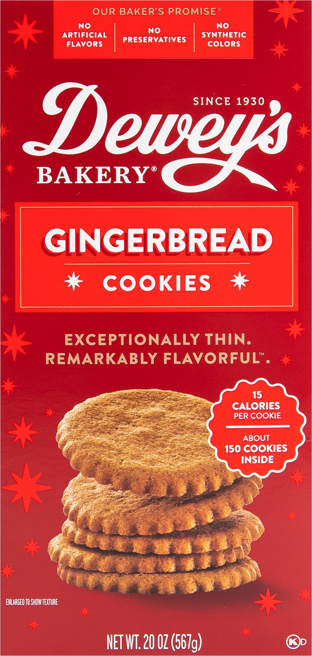 Dewey's Gingerbread Cookies, 20oz - No Artificial Flavors/Colors ...
