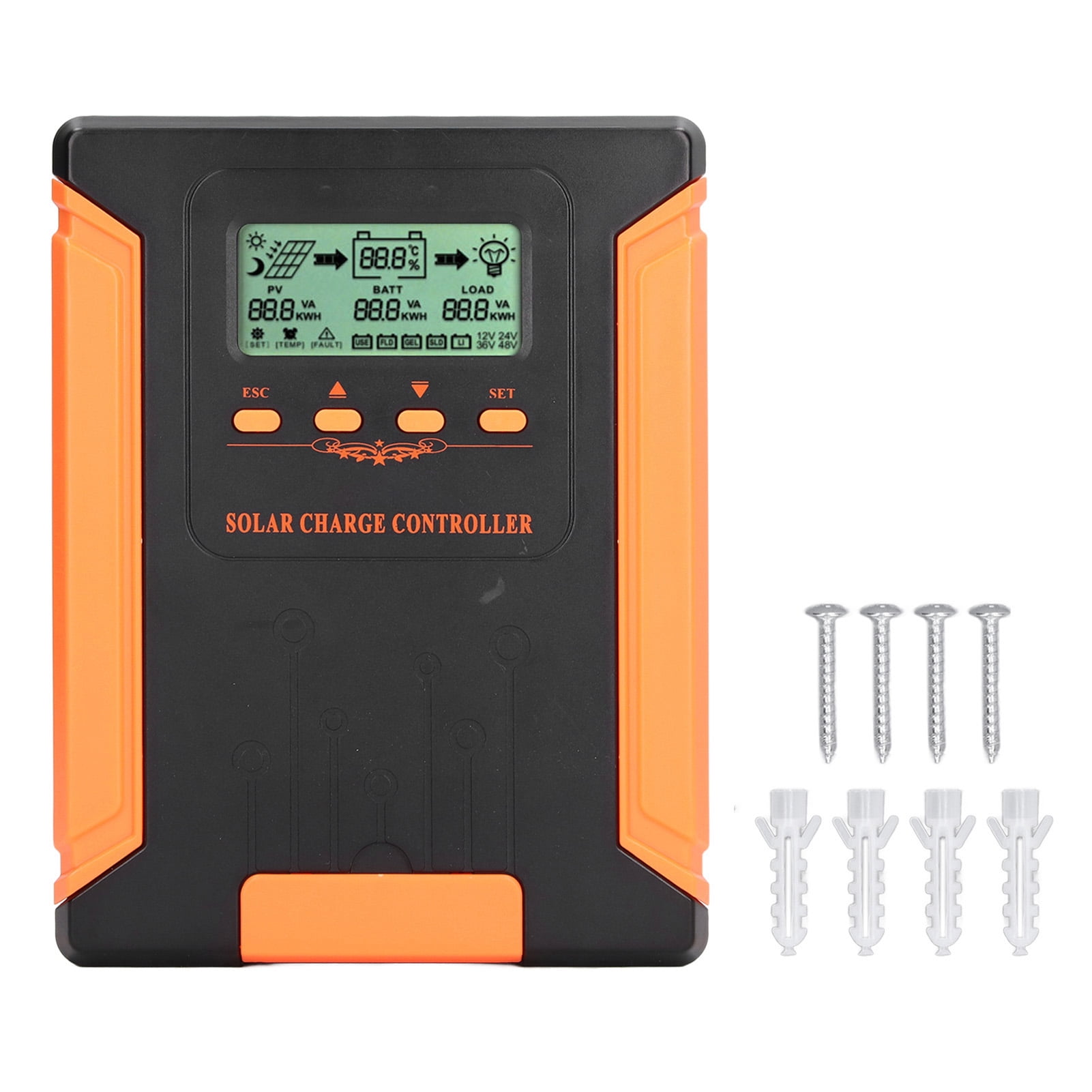 DEWIN Solar Charge Controller, 180V Input LCD Display MPPT,Intelligent Solar Regulator 12V 24V ...