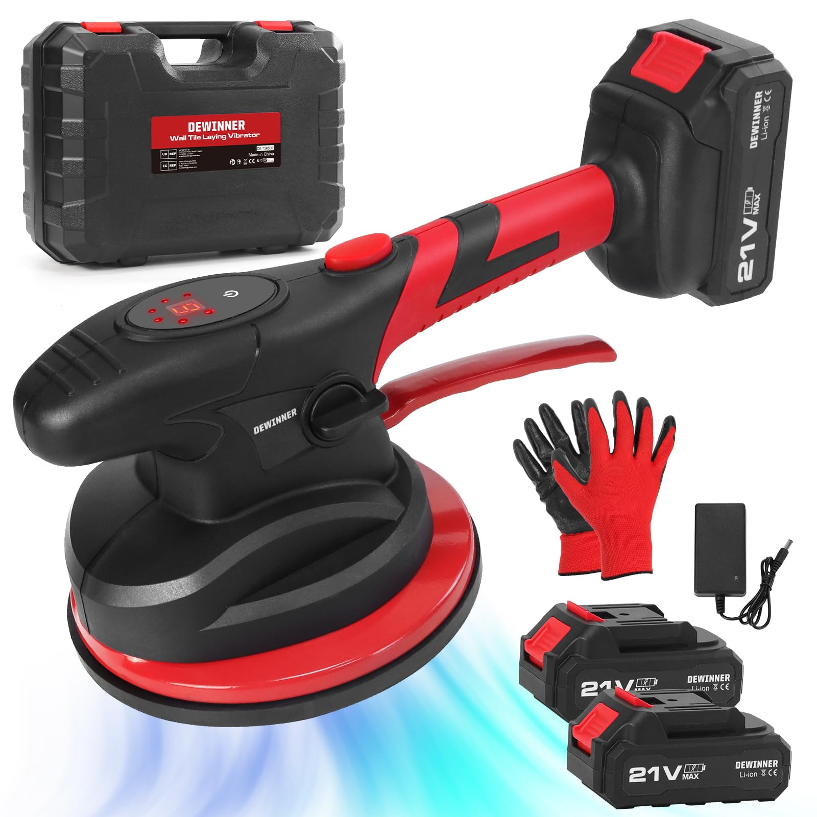 DEWINNER Tile Vibration Tool w/180mm Suction Cup & 120kg Handheld Tile ...