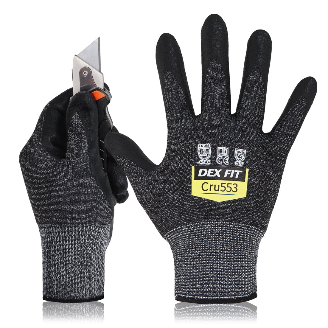 DEX FIT Level 5 Cut Resistant Gloves Cru553, 3D Comfort Stretch Fit ...