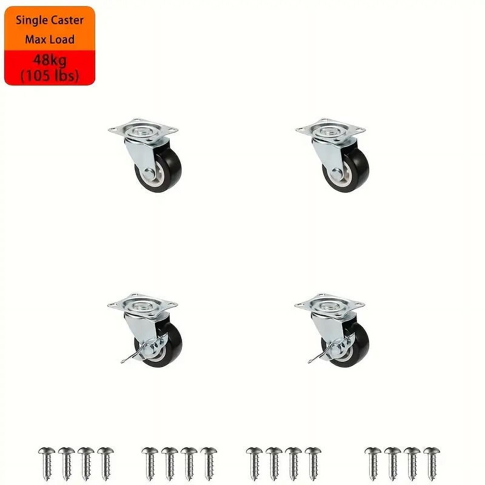 DEXIMRO 1" Caster Wheels, Casters Set of 4 Heavy Duty - Orange ...