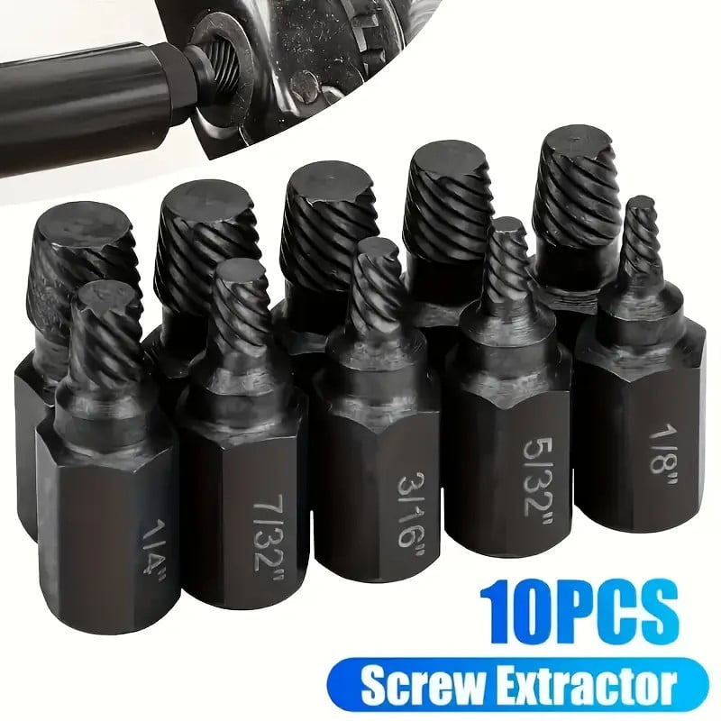 DEXIMRO 10 Pieces Damaged Screw Extractor Set, Easy Out Screw Extractor ...