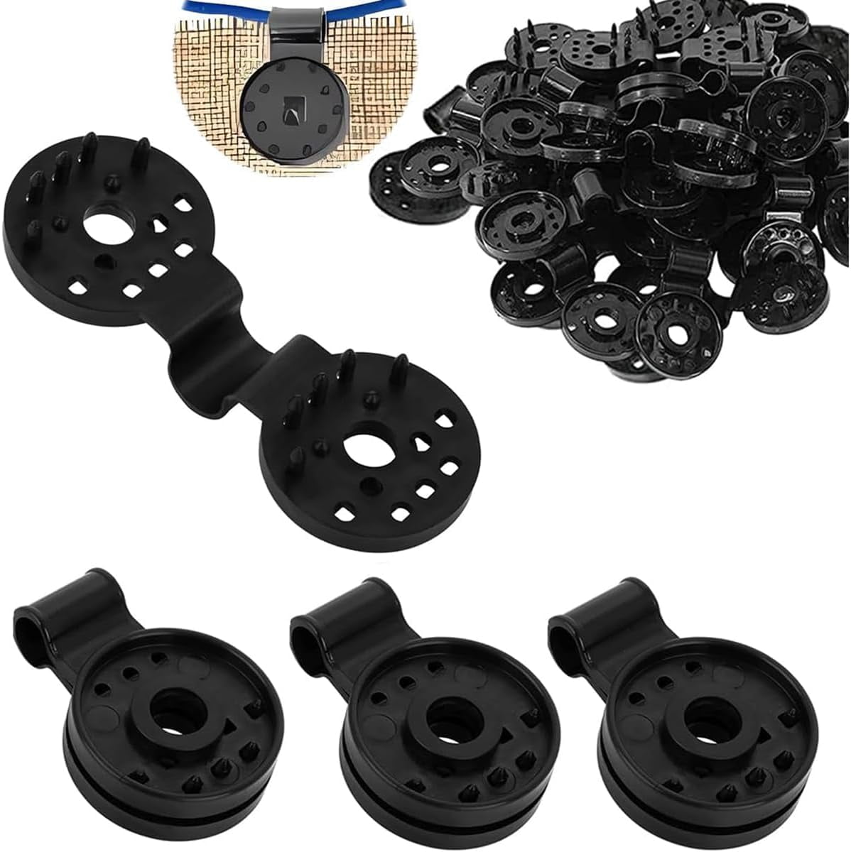 DEXIMRO 100 PCS Shade Cloth Heavy Duty Lock Grip, Shade Cloth Plastic ...