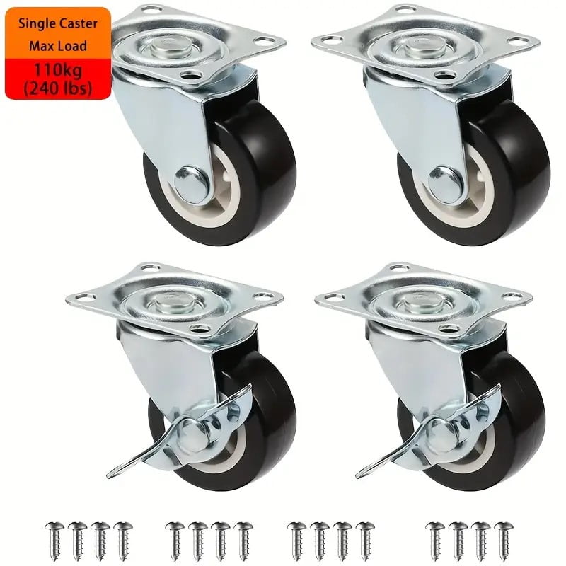 DEXIMRO 2" Caster Wheels, Casters Set of 4 Heavy Duty - Orange ...