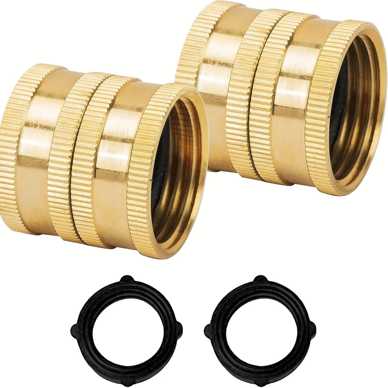 DEXIMRO 2 Set Female-to-Female Double Female Faucet Fitting Double ...