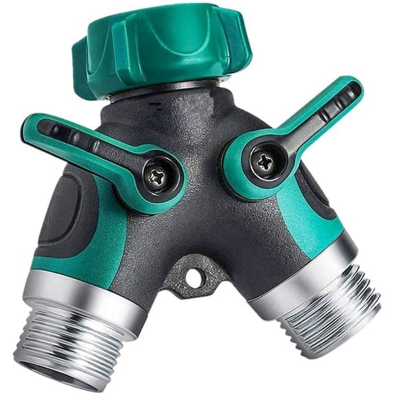 DEXIMRO 2 Way Garden Hose Splitter with Shut Off Valve,Water Spigot ...