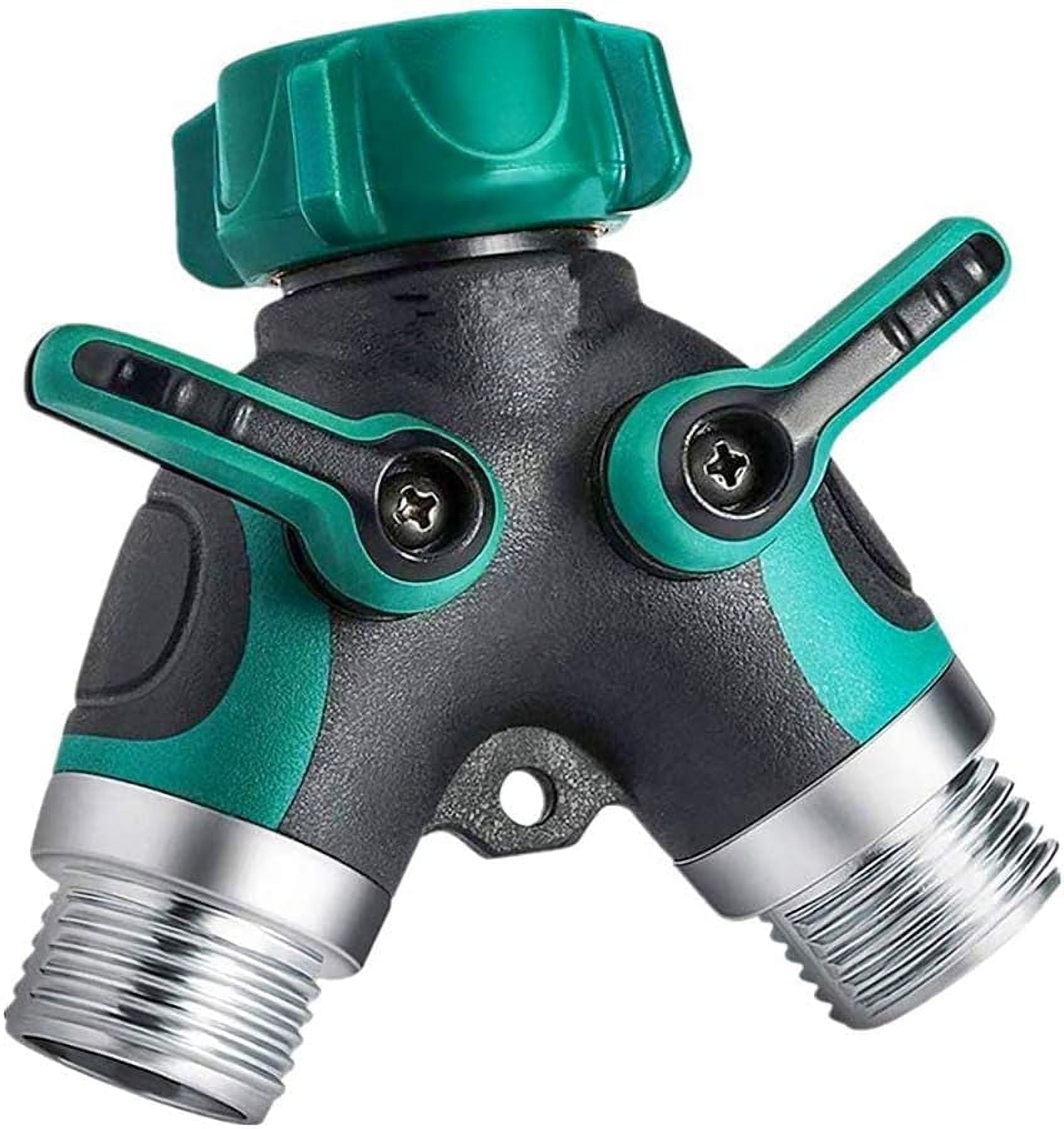 DEXIMRO 2 Way Garden Hose Splitter with Shut Off Valve,Water Spigot ...