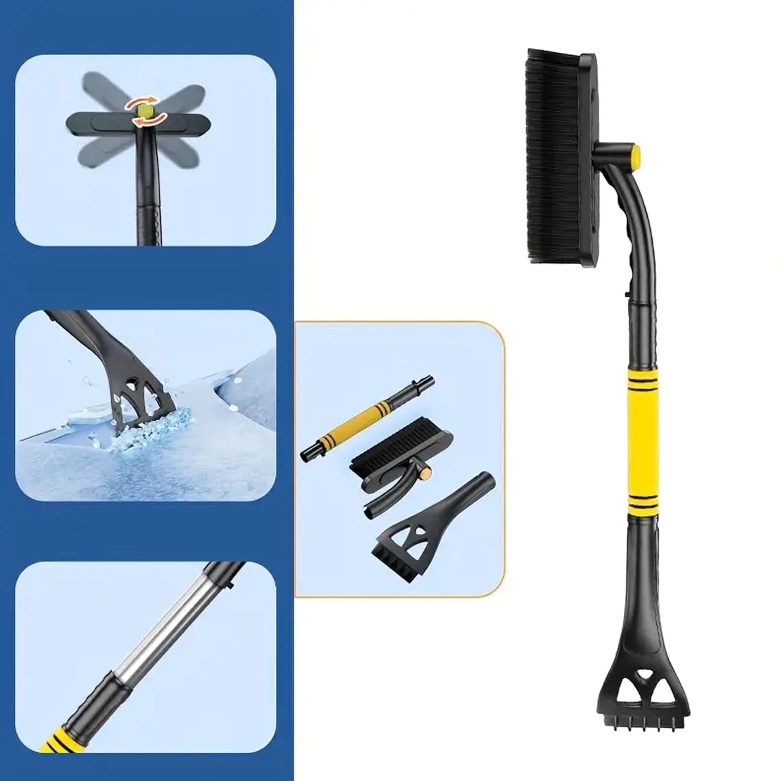 DEXIMRO 31.49 Inch Large Brush Head with Ice Scraper, Extendable Car ...
