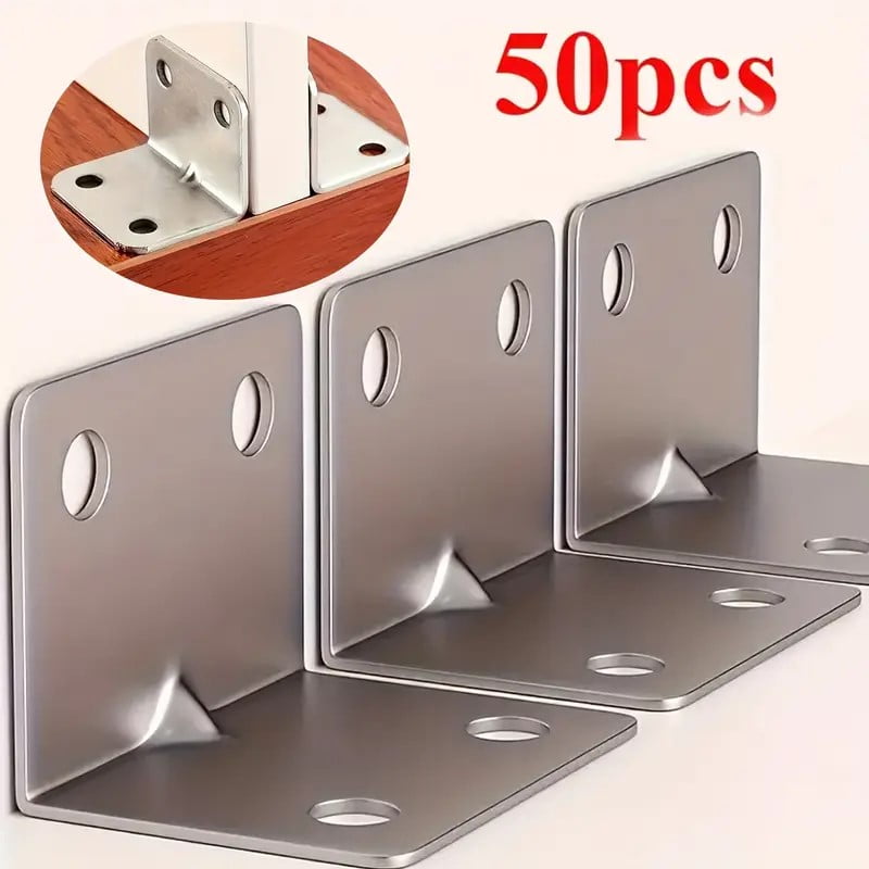 DEXIMRO 50Pcs Stainless Steel Angle Brackets,1.2” x 1.2” x 0.79” Wide ...