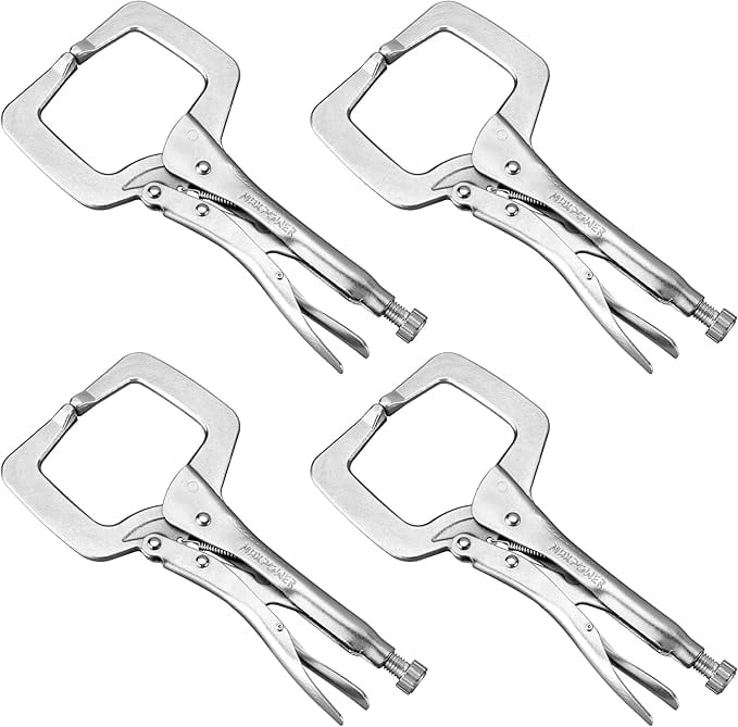 DEXIMRO 6 Inch C Clamp Locking, 4Pcs Heavy Duty Welding Clamps Pliers ...