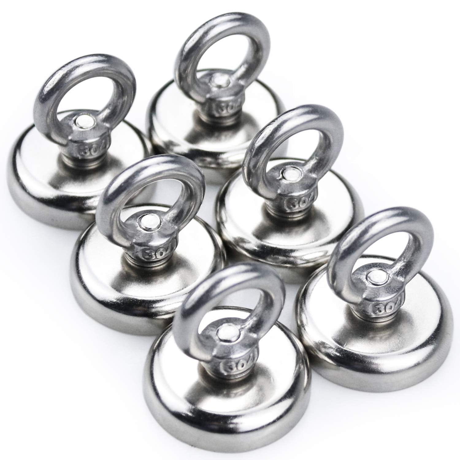 DEXIMRO 6 Pack Super Strong Neodymium Fishing Magnets, 500 LBS(227 KG ...
