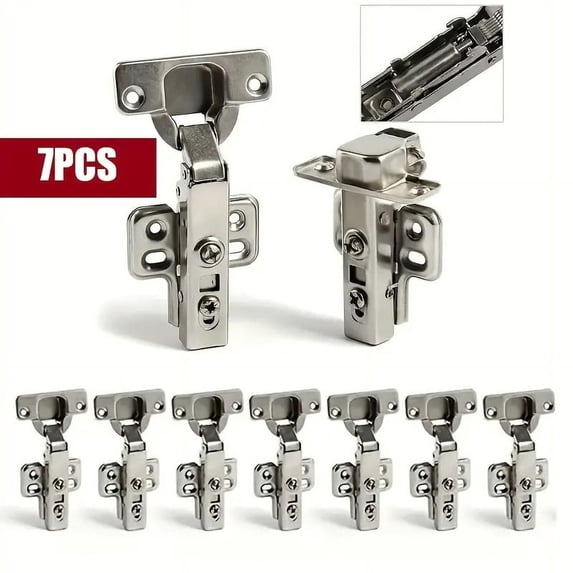 DEXIMRO 7 Pack 1/2 inch Overlay Cabinet Hinges Soft Close Hidden Door ...