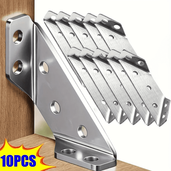 DEXIMRO Furniture Corner Connectors 10 Pieces Stainless Steel Heavy ...