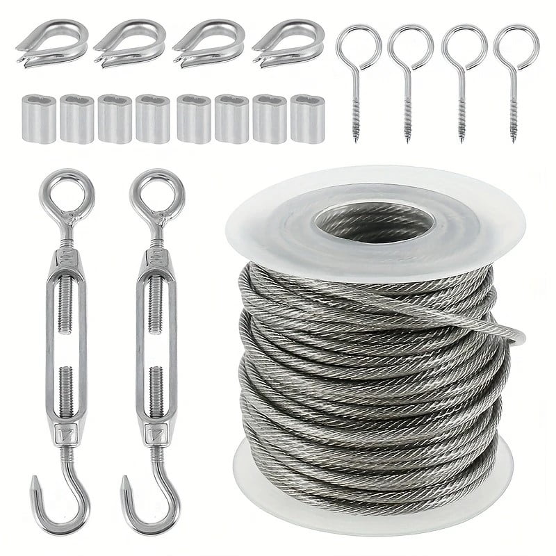 DEXIMRO Garden Wire Mesh Fence Barbed Wire Roll Kit, 304 Stainless ...