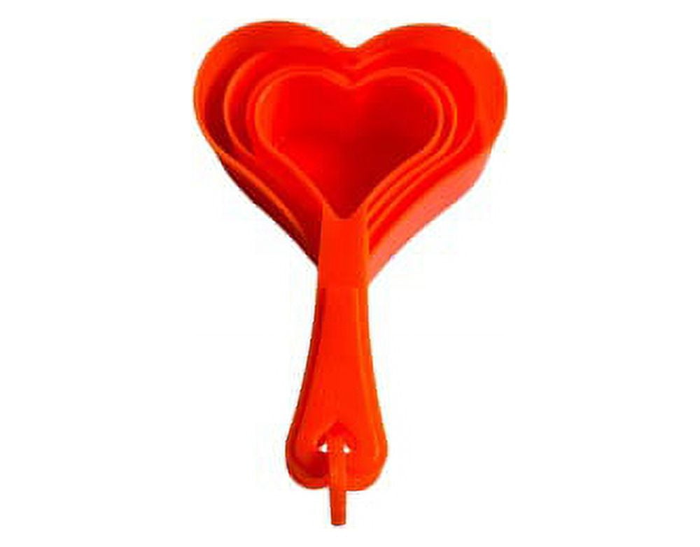 DEXING Modern Essentials Colorful Heart Shaped Measuring Cups: 4 Piece ...