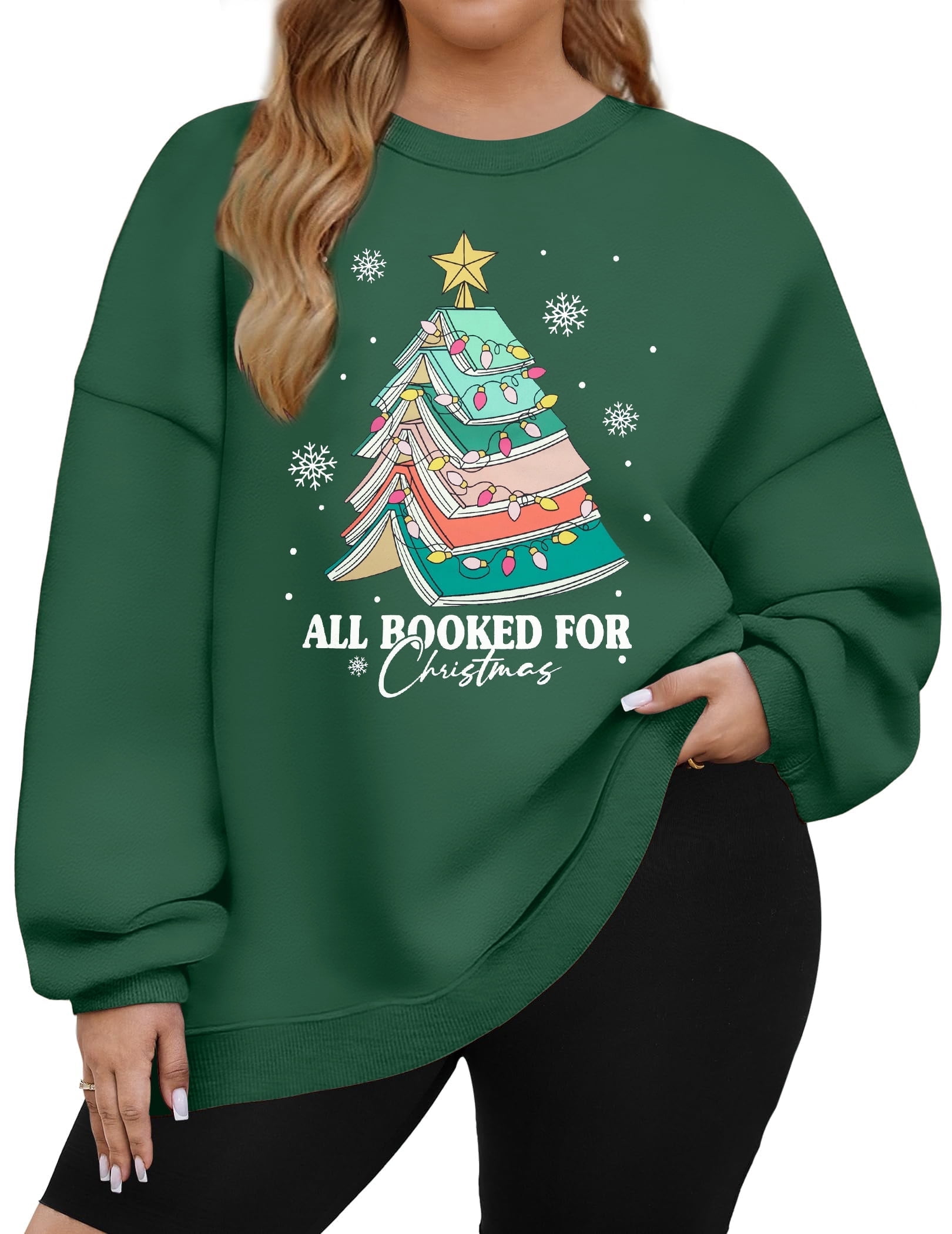 DEXIO Plus Size Christmas Sweatshirts for Women Cute Christmas Tree ...