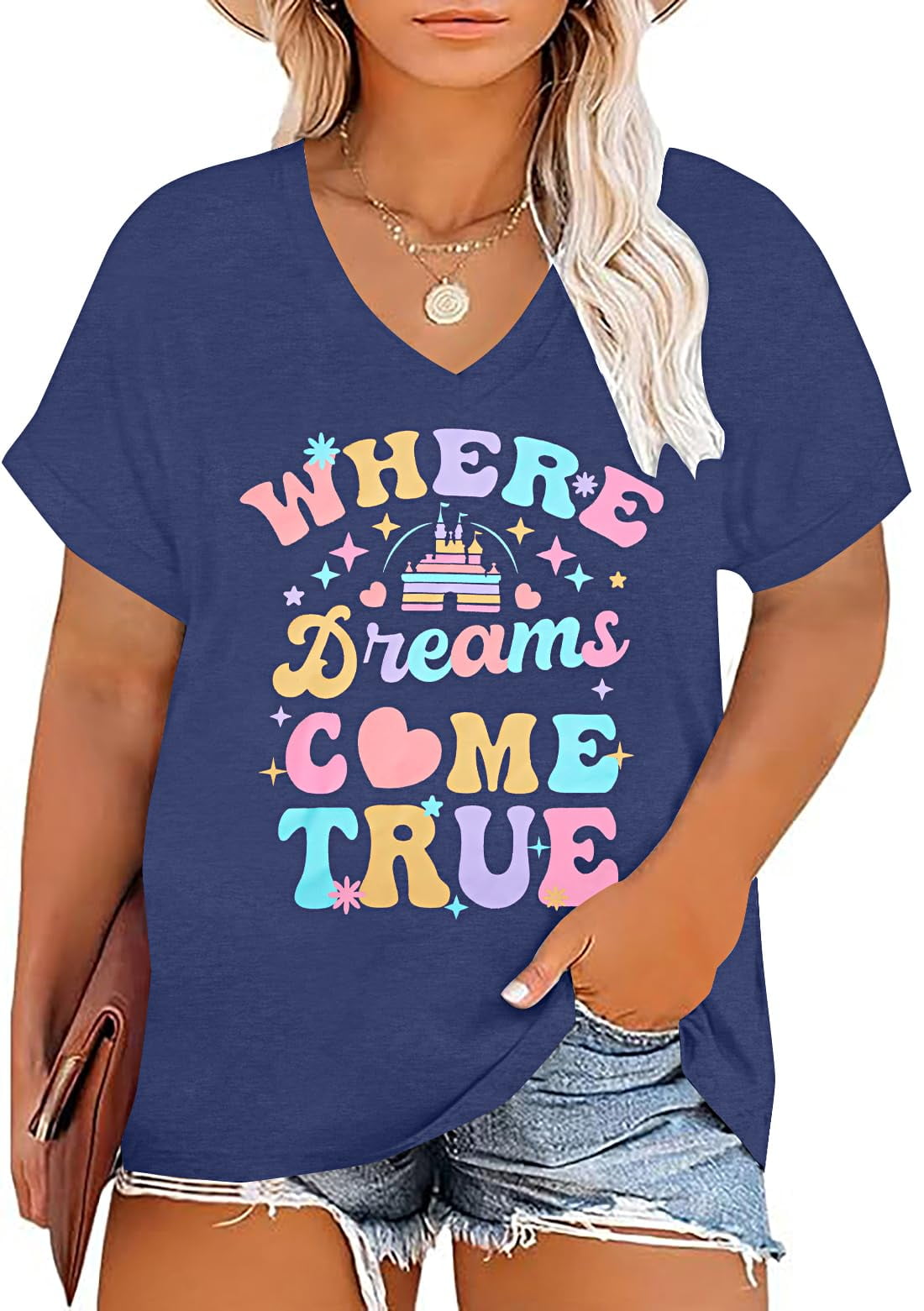 DEXIO Plus Size Magic Kingdom Shirts for Women Castle Graphic T Shirt ...