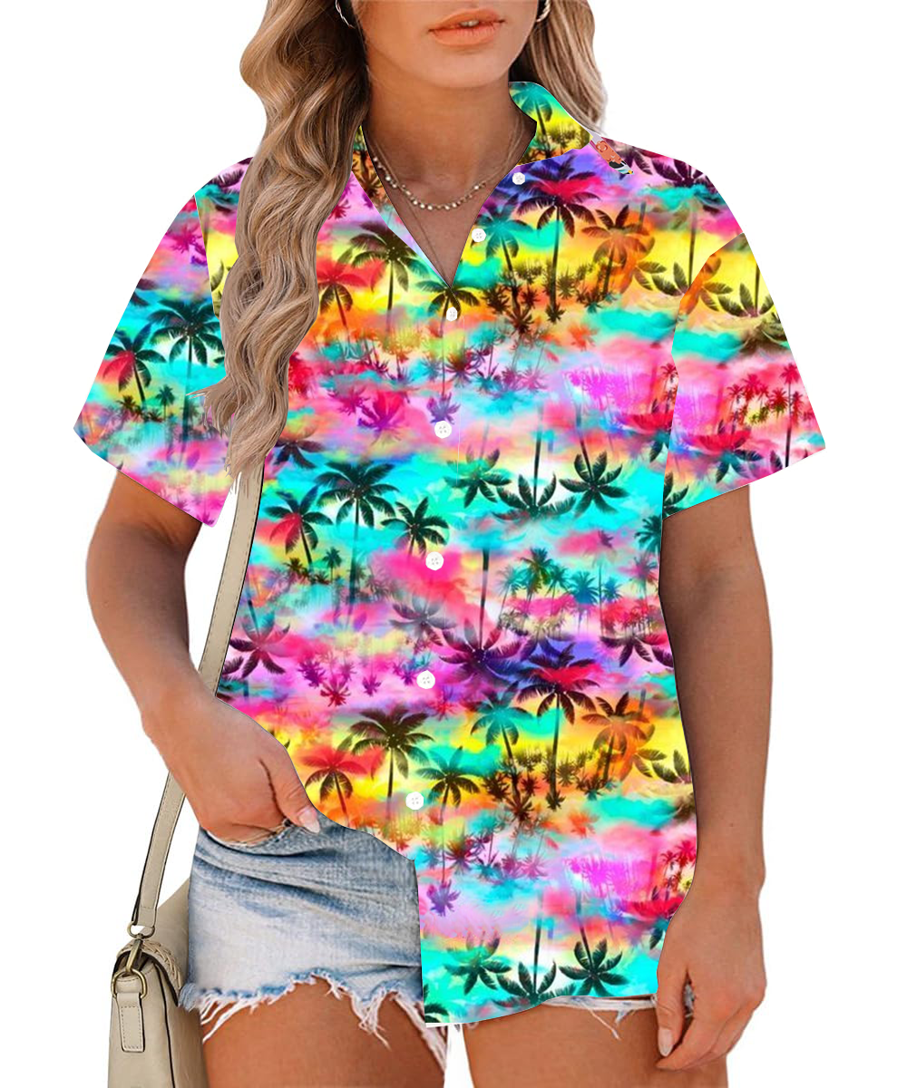 DEXIO Womens Plus Size Tops Women Hawaiian Shirt Soft Cool Summer ...