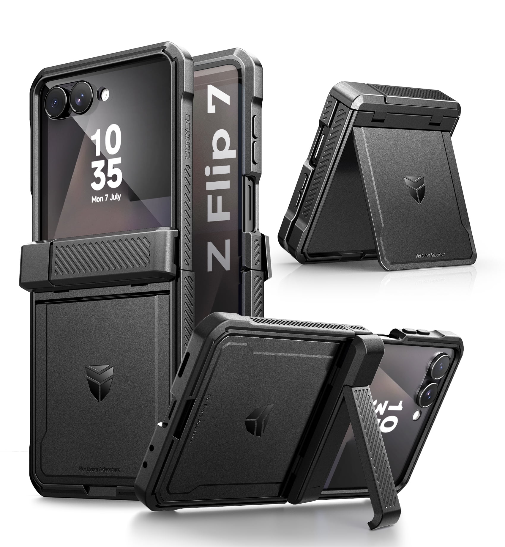 DEXNOR for Samsung Galaxy Z Flip 7 Case with Dual Kickstands & Auto ...