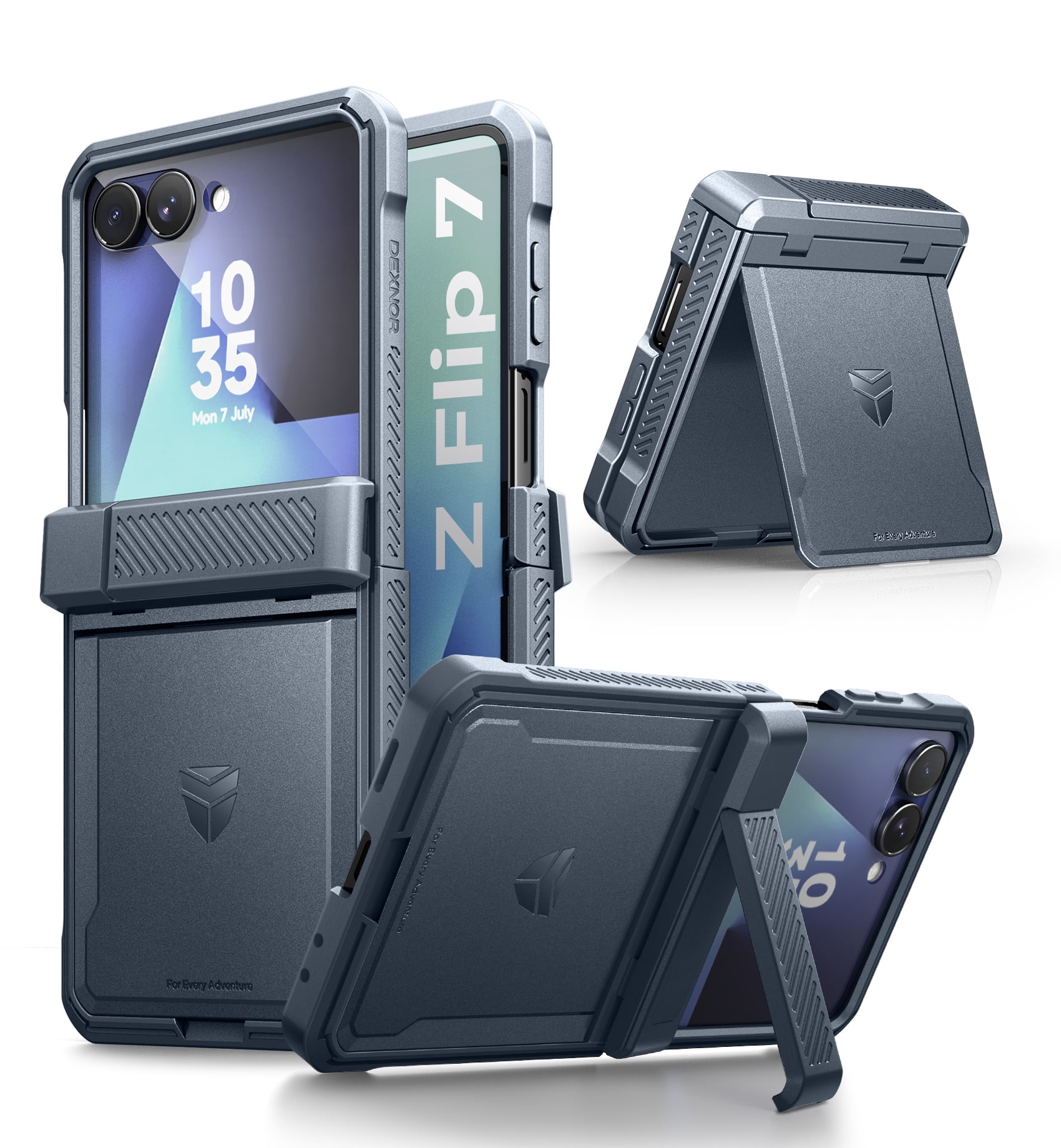 DEXNOR for Samsung Galaxy Z Flip 7 Case with Dual Kickstands & Auto ...