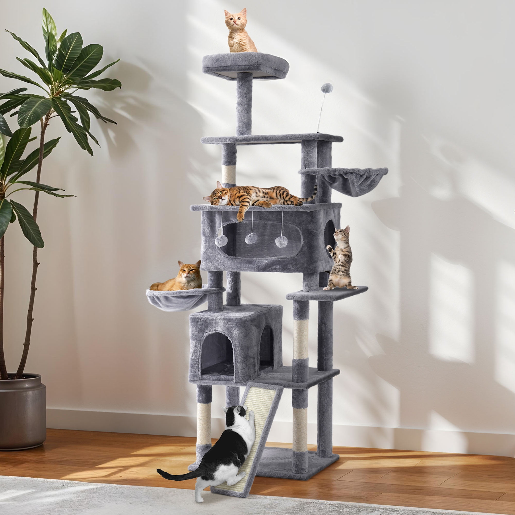 DEXS 75.6" Grand Cat Tree: A Feline Paradise with Climbing Ladders ...
