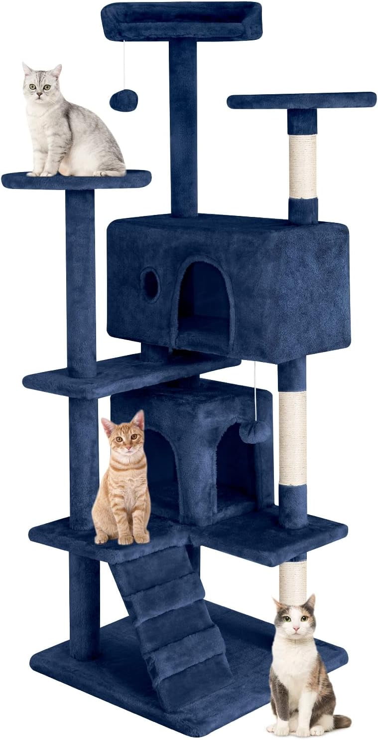DEXS Cat Tree 54in Cat Tower with Cat Scratching Post, Multi-Level Cat ...