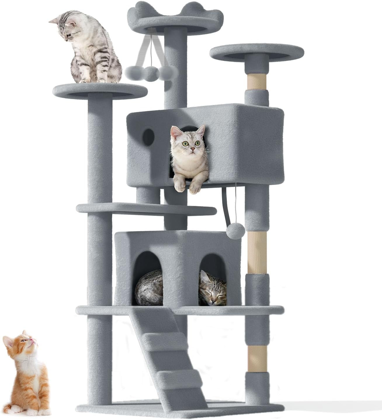 DEXS Cat Tree Tower for Indoor Cats Large Adult,Cute/Tall Modern Cat ...