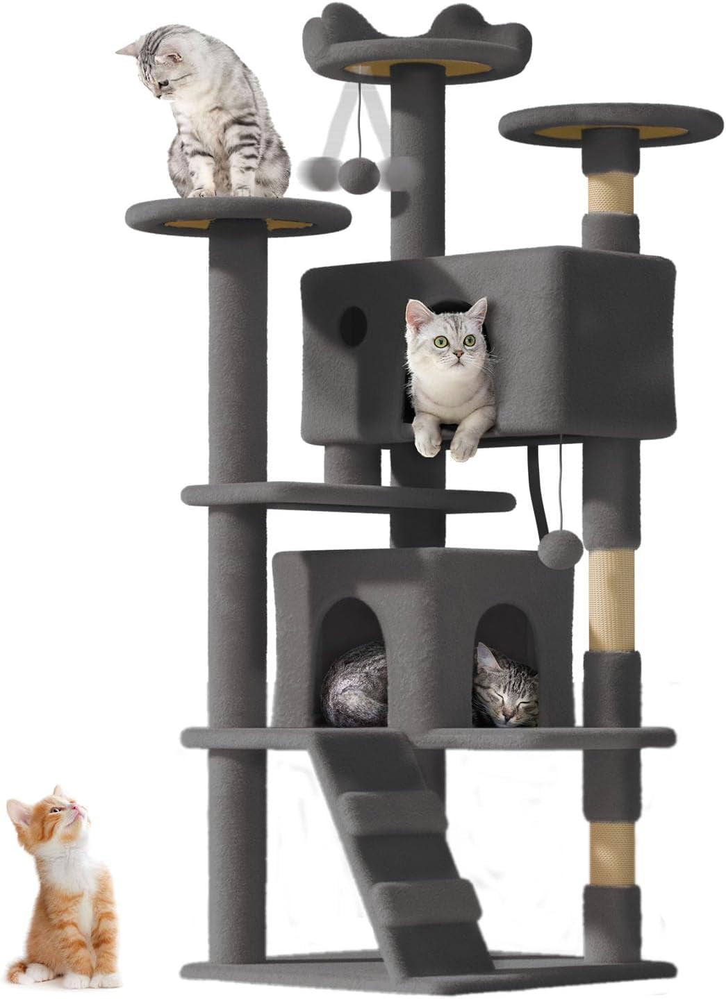 DEXS Cat Tree Tower for Indoor Cats Large Adult,Cute/Tall Modern Cat ...