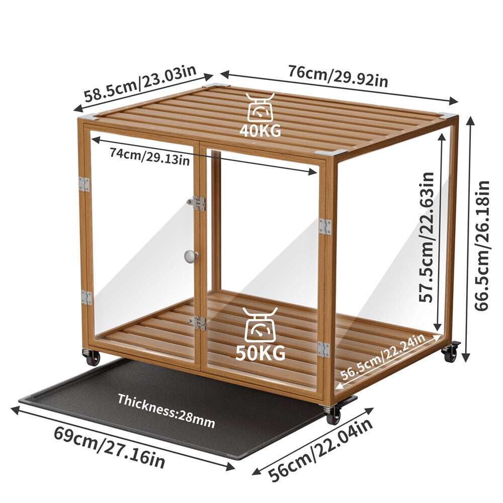 DEXS Extra Spacious Clear Dog Cage, Transparent Design, Pet Kennel ...