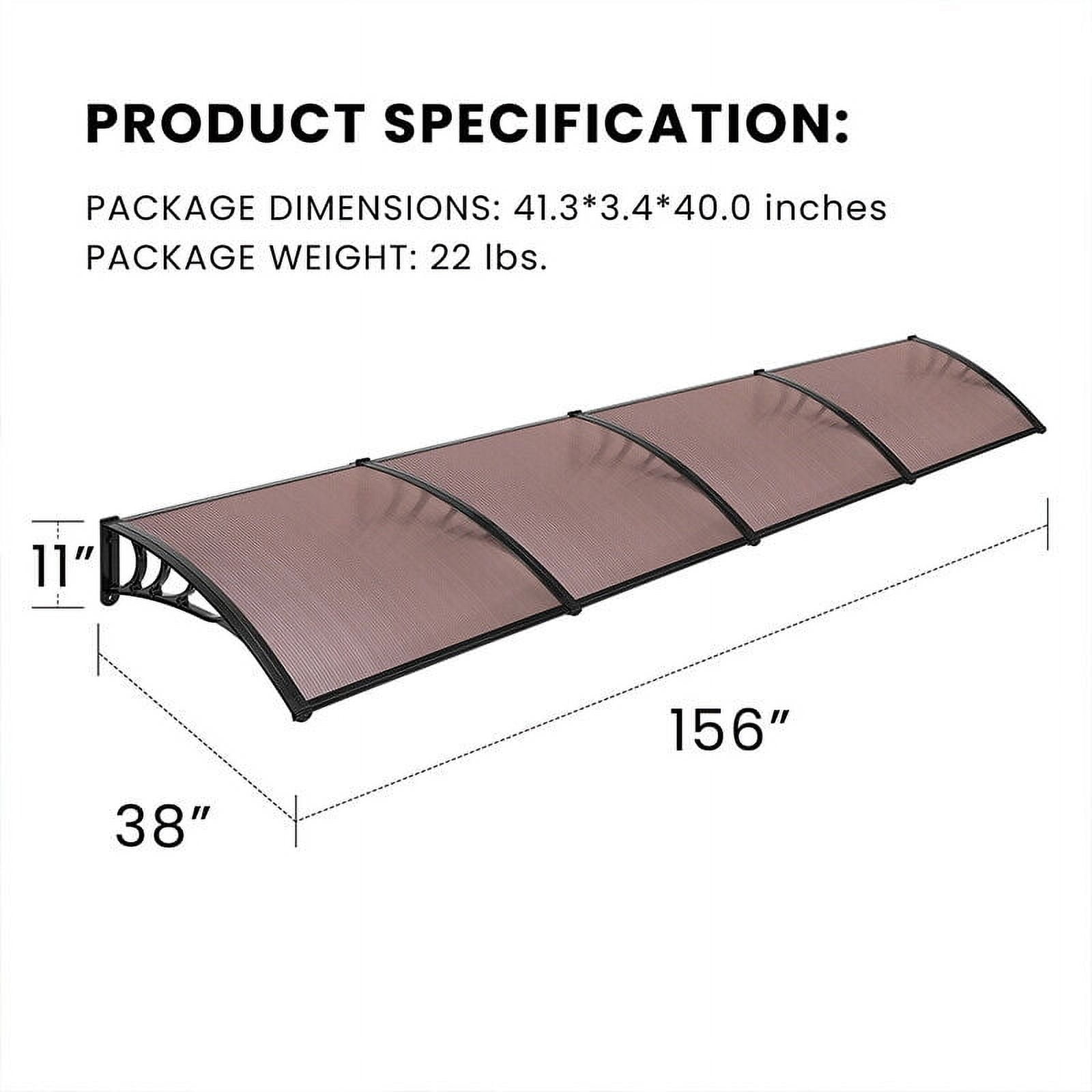 DEXS Large-Sized 40x120''/160'' Outdoor Door Window Awning, Premium ...