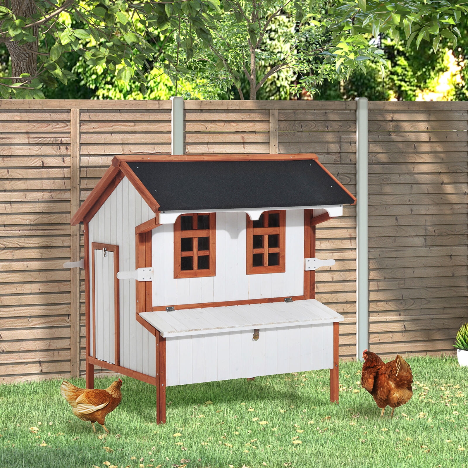 DEXS Luxurious Poultry Estate: Large Wooden Chicken Coop, with Nesting ...