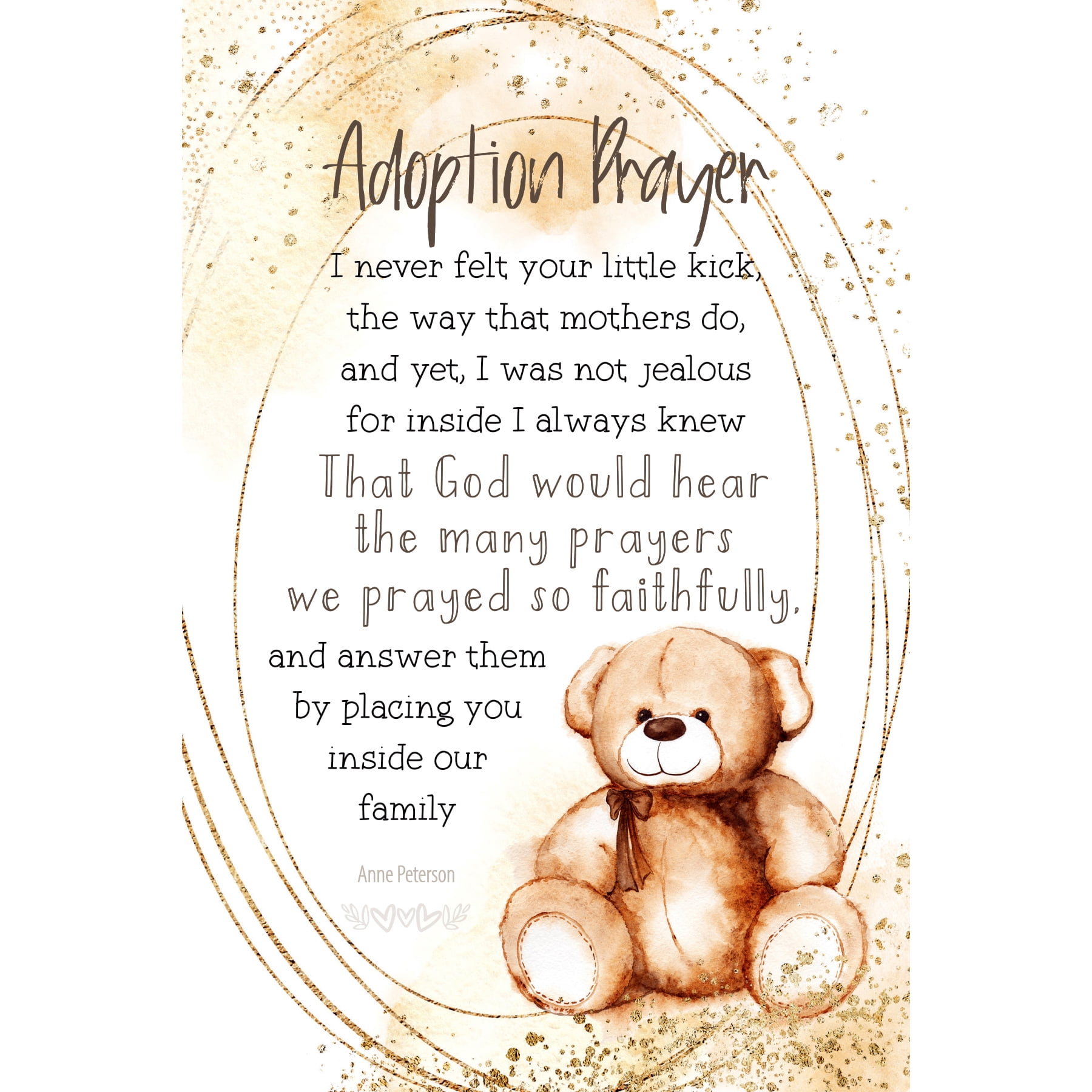 DEXSA Adoption Prayer Inspirational Wood Plaque 6 inches x 9 inches ...