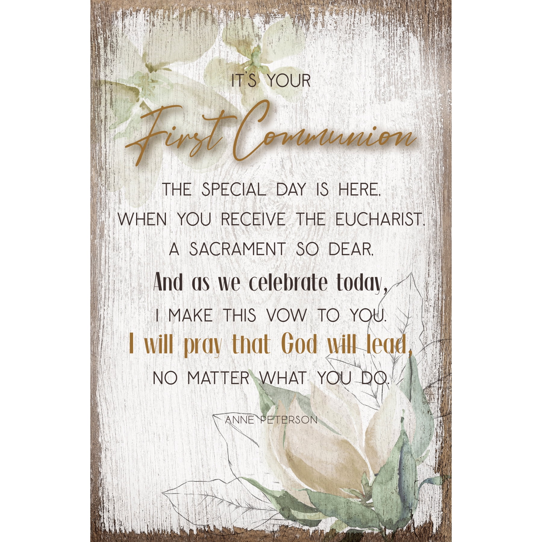 DEXSA First Communion Inspirational Wood Plaque 6 inches x 9 inches ...