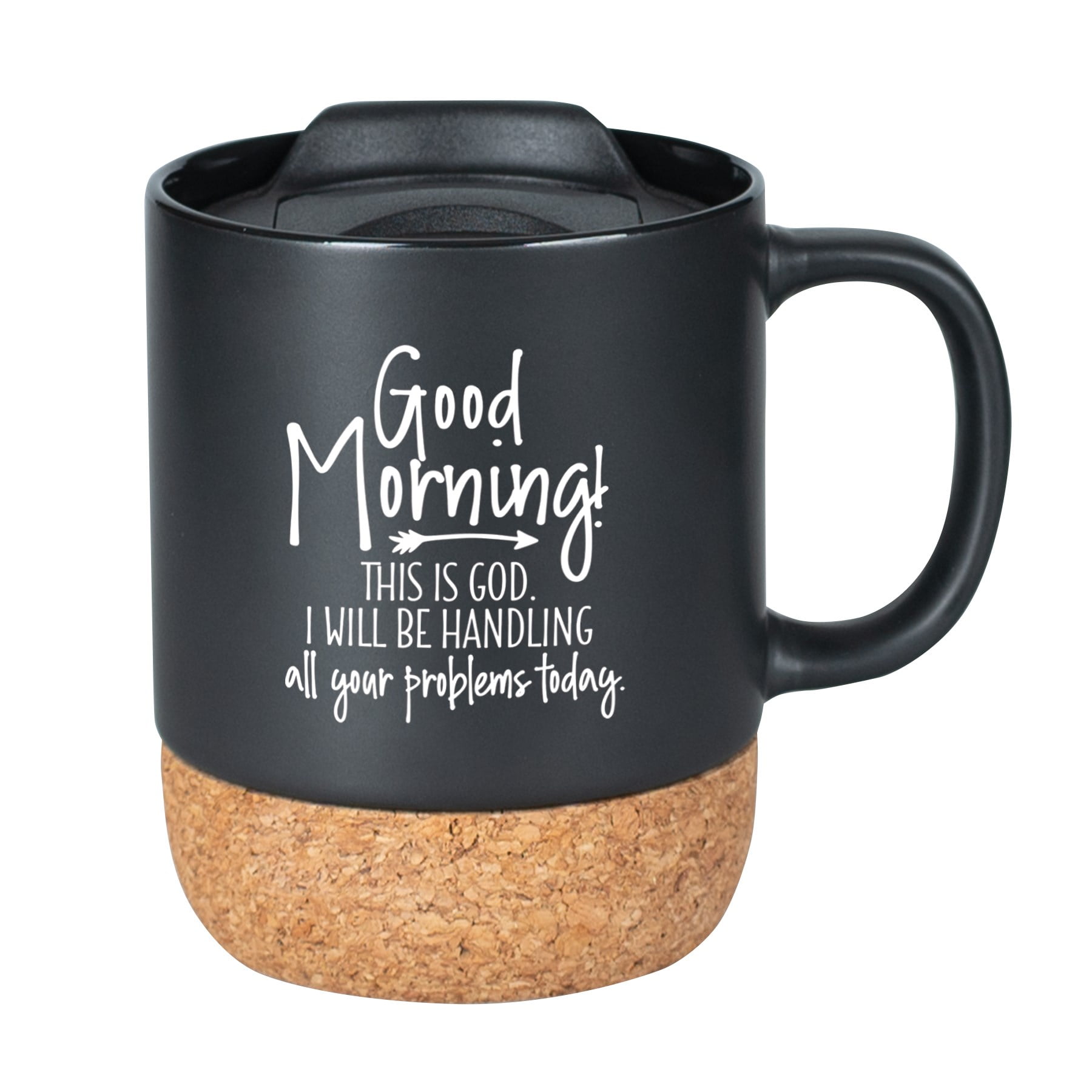 DEXSA Good Morning Designer Cork Bottom Mug with Lid - 14 oz - Walmart.com