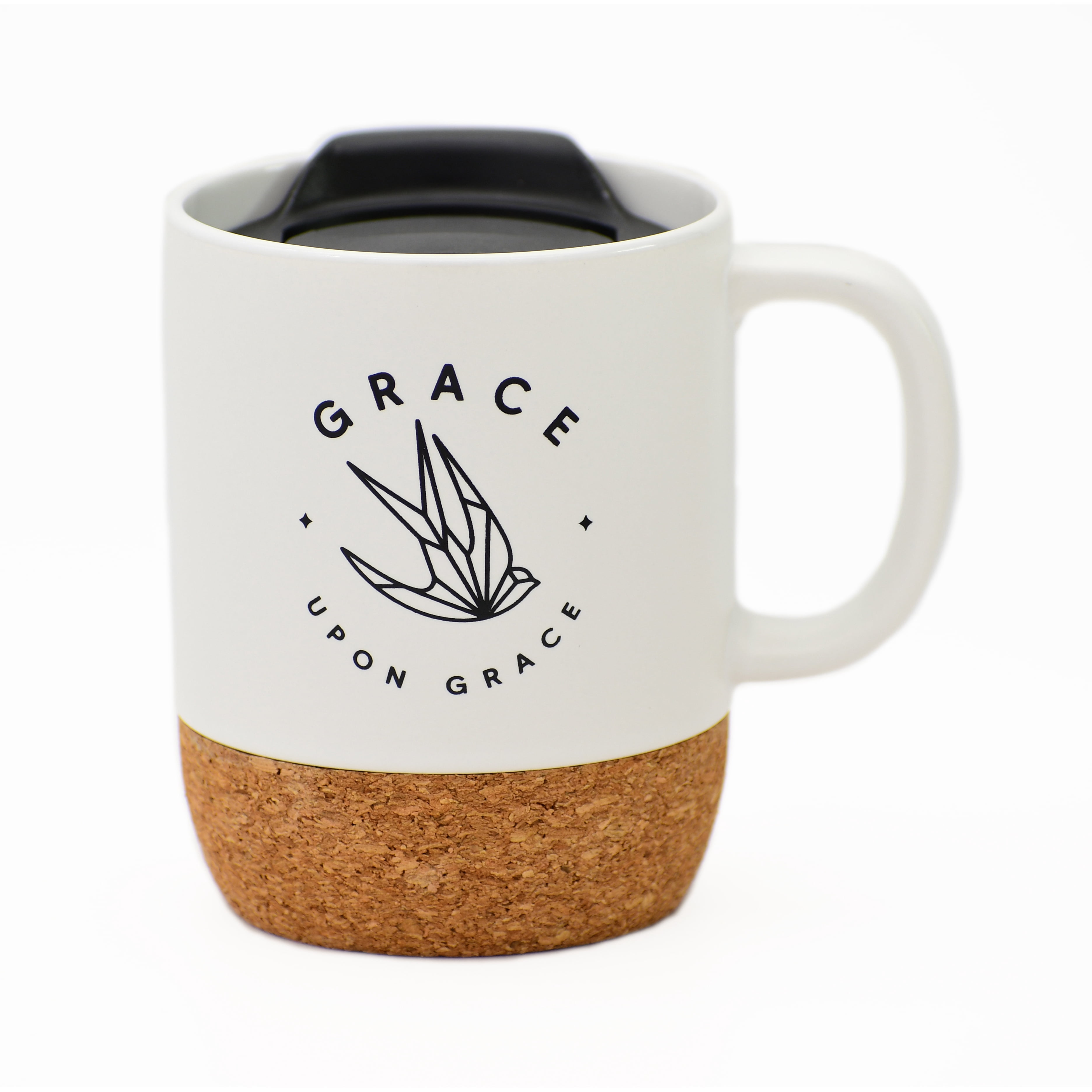 DEXSA Grace Upon Grace Designer Cork Bottom Mug with Lid - 14 oz ...