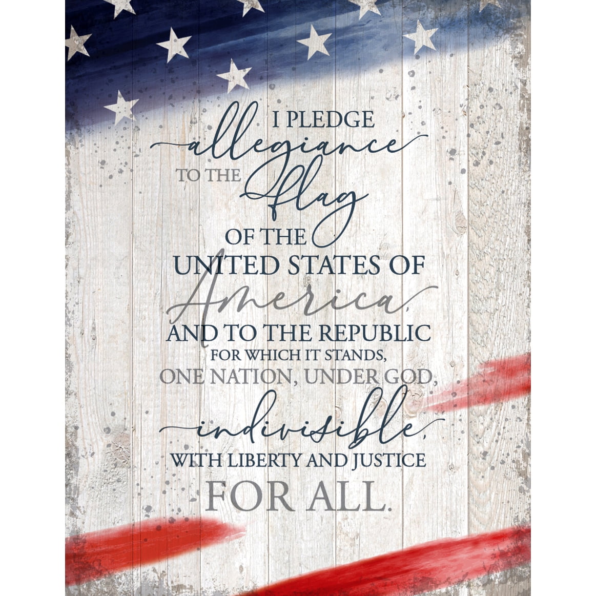 DEXSA I Pledge Allegiance Wood Wall Plaque 11.75"x15" - Walmart.com