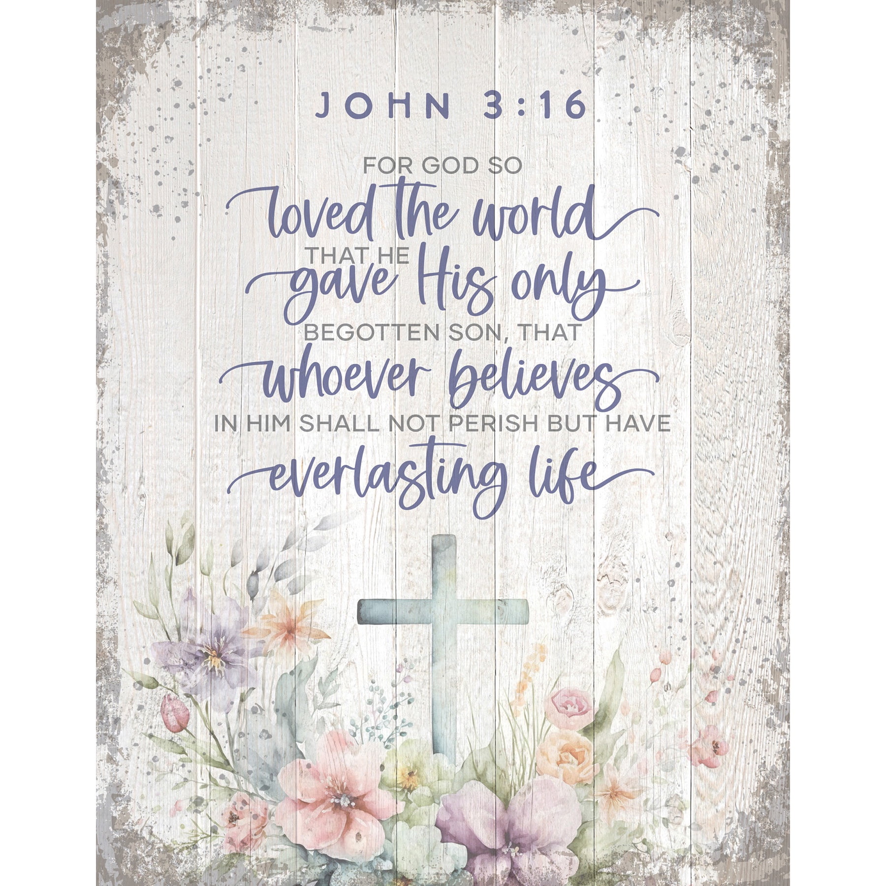 DEXSA John 3:16 - For God So Wood Plaque - 11.75" x 15" - Walmart.com